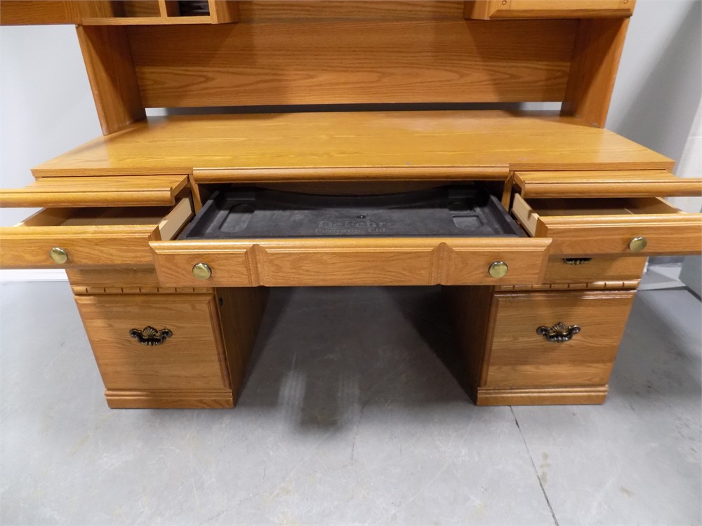 Transitional Design Online Auctions - Defehr Computer Desk & Hutch