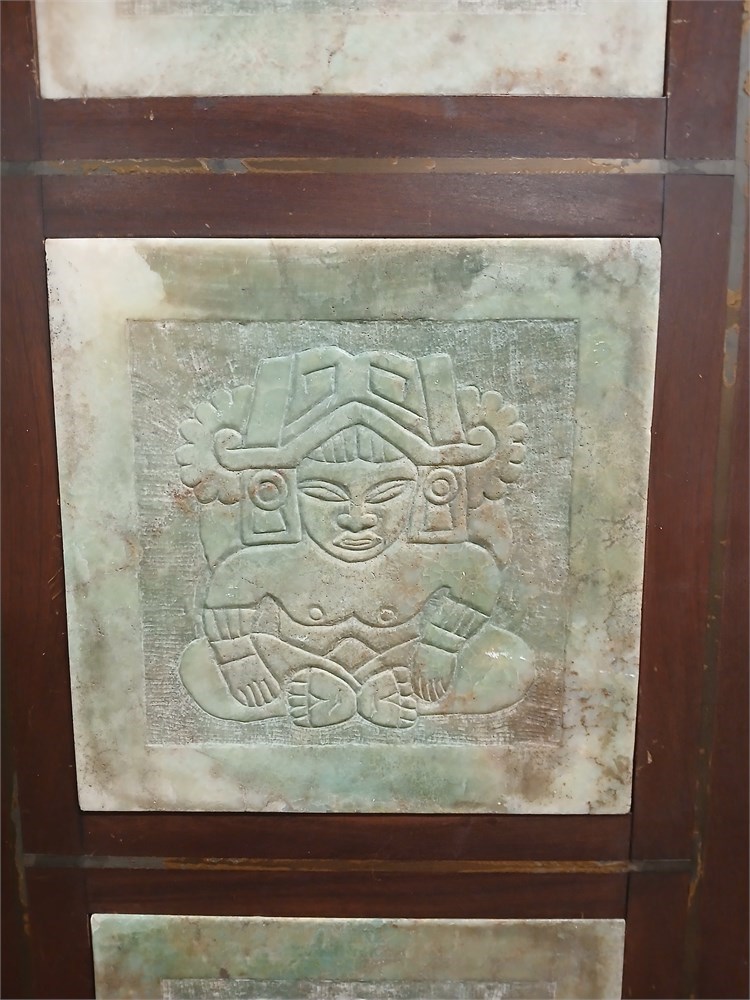 Transitional Design Online Auctions - Aztec Style Stone Wood Panel