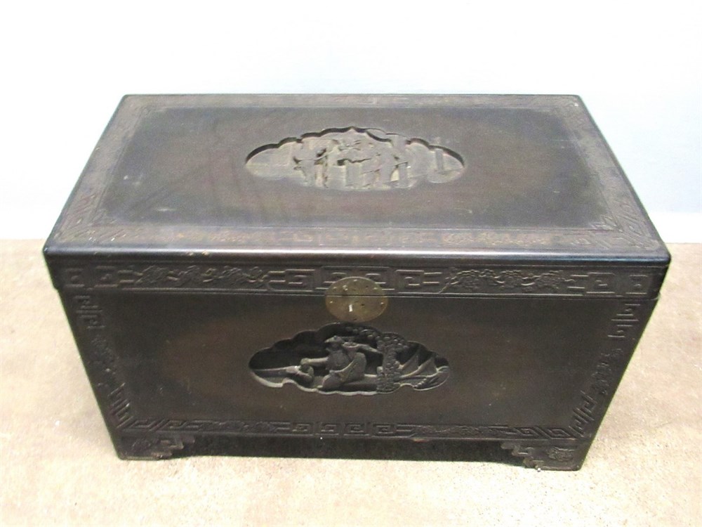 Transitional Design Online Auctions - J. L. George Chinese Carved Cedar ...