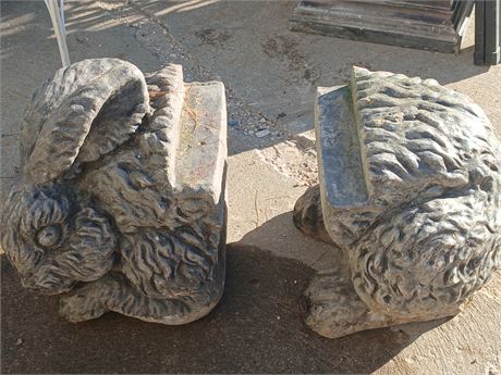Transitional Design Online Auctions - Rabbit Concrete Garden Bench Supports
