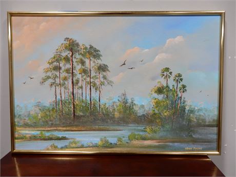 Transitional Design Online Auctions - Lillian Rabel Original Oil on ...