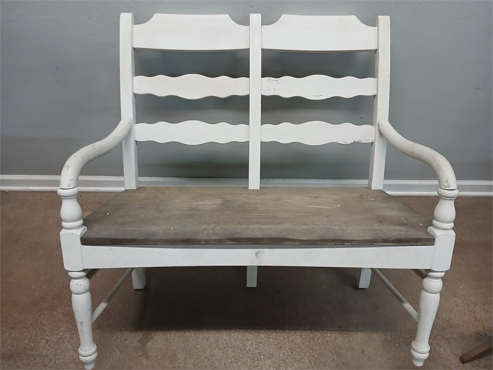 Transitional Design Online Auctions - Ivory & Natural Wood Finish ...