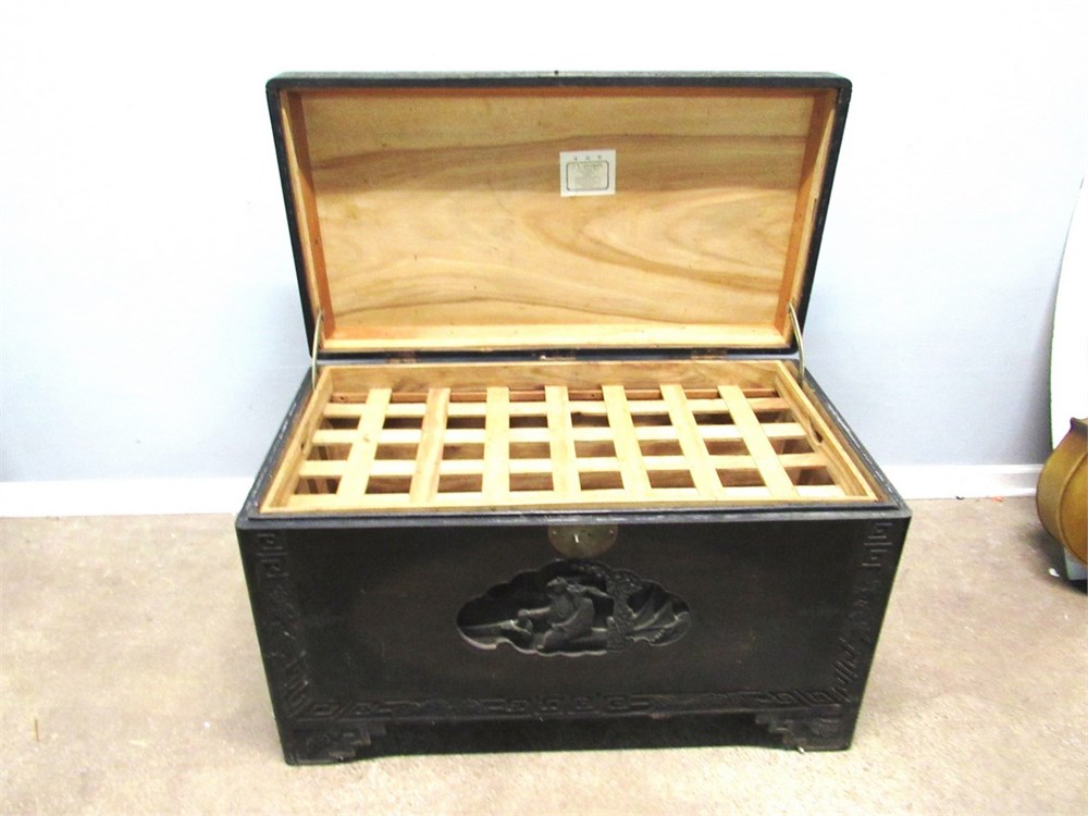 Transitional Design Online Auctions - J. L. George Chinese Carved Cedar ...