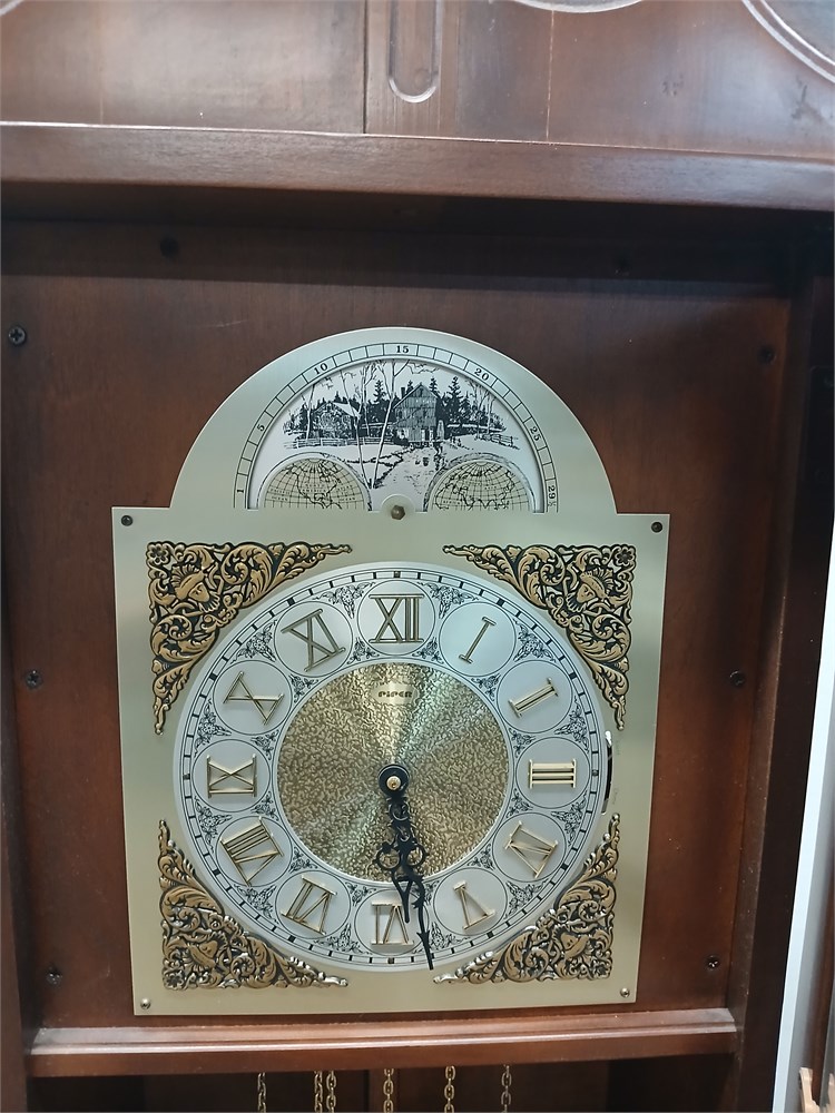 Transitional Design Online Auctions - Mahogany Piper Grandfather Clock