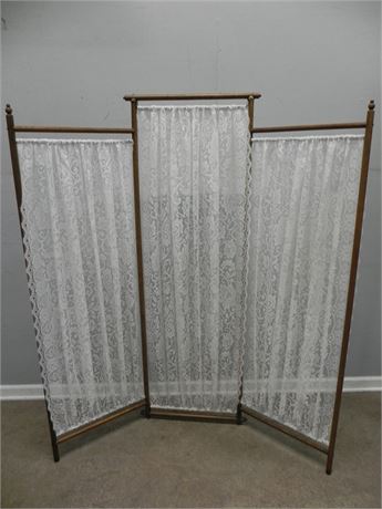Transitional Design Online Auctions - Antique White Lace Room Divider