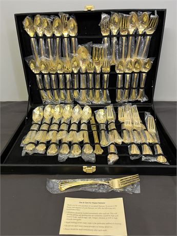 Transitional Design Online Auctions - Flatware Set / Goldware / NIB