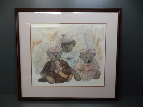 Transitional Design Online Auctions - Teddy Bear Lithograph