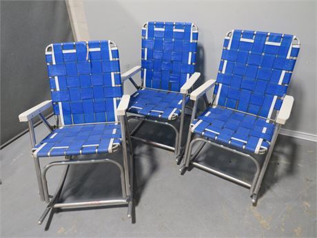 Transitional Design Online Auctions - SUNBEAM Folding Rocker Lawn Chairs