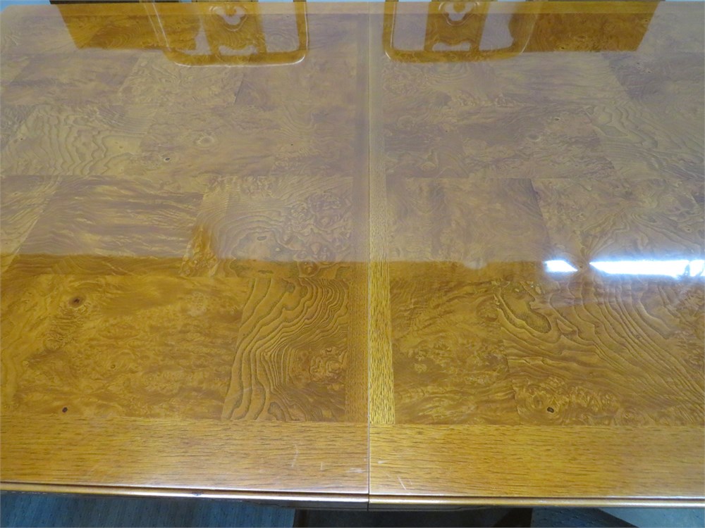 Transitional Design Online Auctions - Asian Style Burled Cherry Dining Set