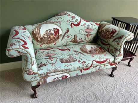 Transitional Design Online Auctions - Occasional Sofa with Camel Back ...