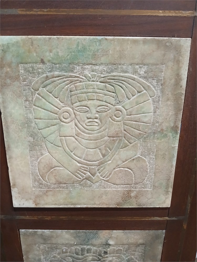 Transitional Design Online Auctions - Aztec Style Stone Wood Panel