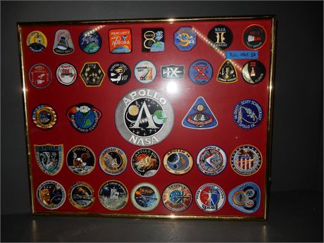 Transitional Design Online Auctions - Apollo Nasa Patches / Framed