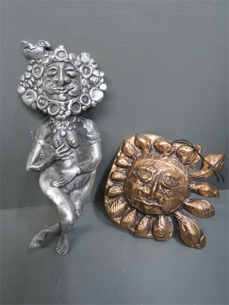 Transitional Design Online Auctions - DON DRUMM Cast Aluminum Sun Face ...