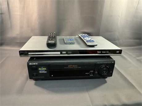 Transitional Design Online Auctions - Phillips DVD player & Sony VHS player