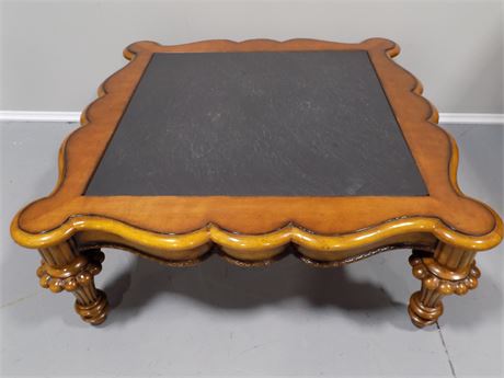 Transitional Design Online Auctions - MCM Slate Insert Coffee Table