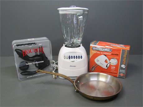 Transitional Design Online Auctions - Mauviel Skillet Osterizer Blender ...
