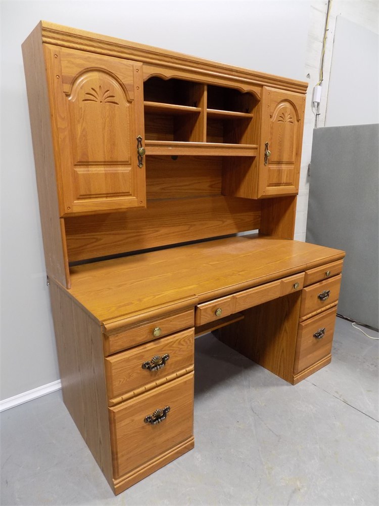 Transitional Design Online Auctions - Defehr Computer Desk & Hutch