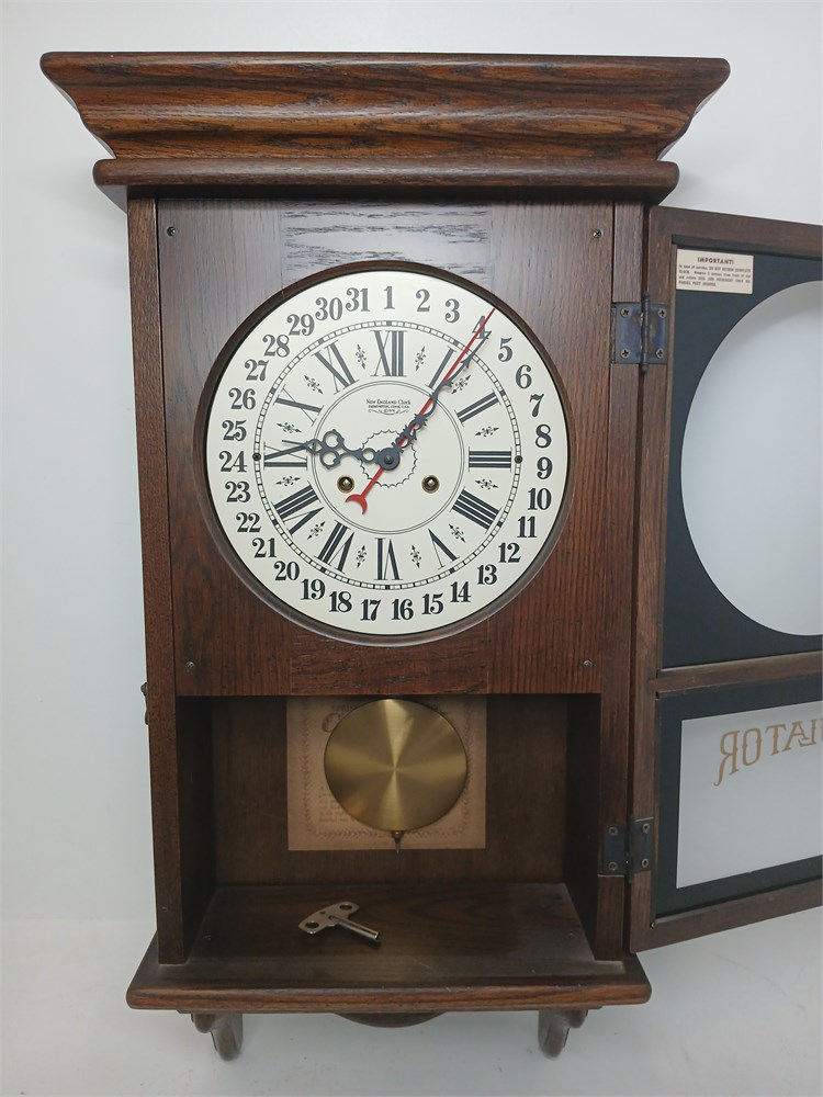 Transitional Design Online Auctions - New England Clock Co Regulator Clock