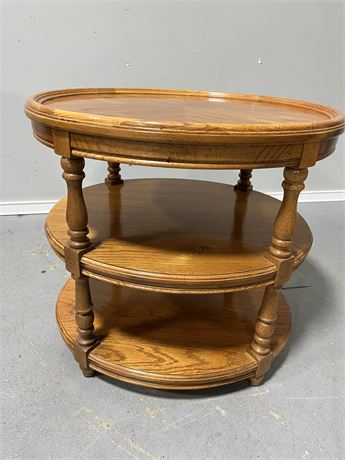 Transitional Design Online Auctions - Oval Table / 3 Shelves / Fruitwood