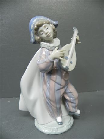 Transitional Design Online Auctions - Lladro Figurine Arlequin Mandolin