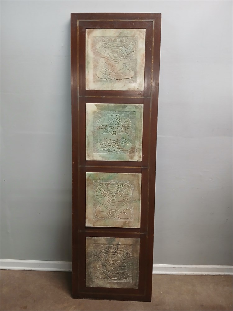 Transitional Design Online Auctions - Aztec Style Stone Wood Panel