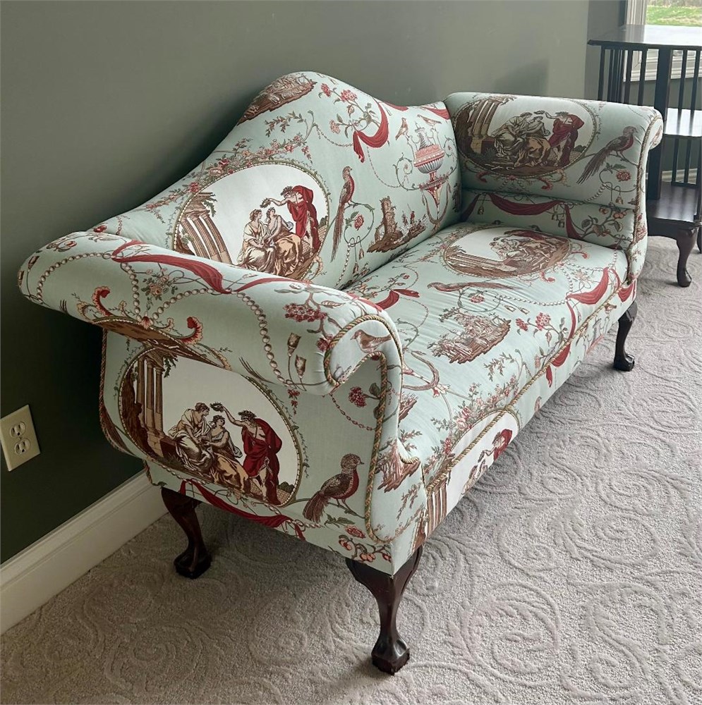 Transitional Design Online Auctions - Occasional Sofa with Camel Back ...