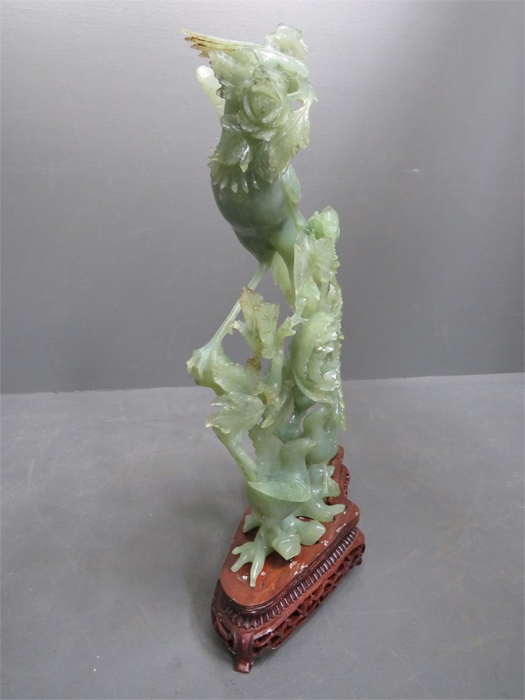 Transitional Design Online Auctions - Chinese Carved Jade Phoenix Bird ...