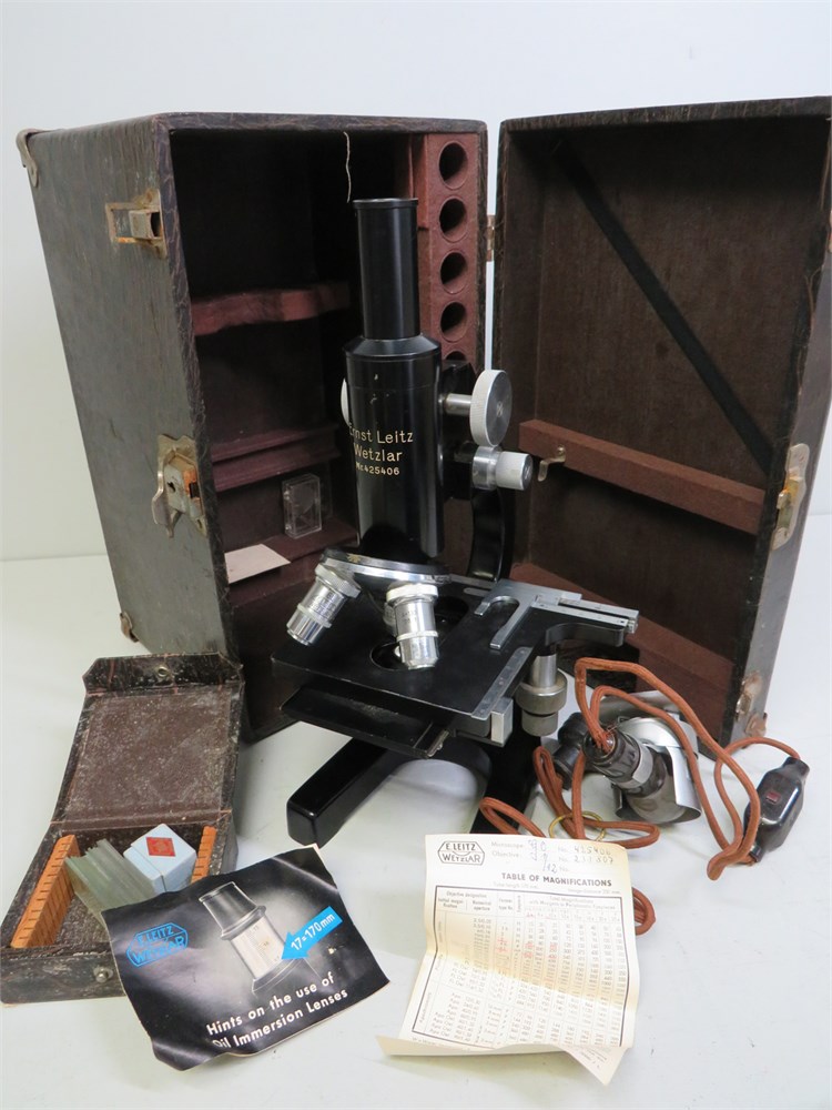 Transitional Design Online Auctions - Vintage E. Leitz Wetzlar Microscope