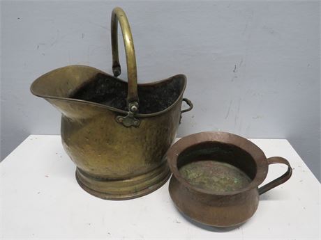 Transitional Design Online Auctions - Antique Coal Scuttle / Copper ...
