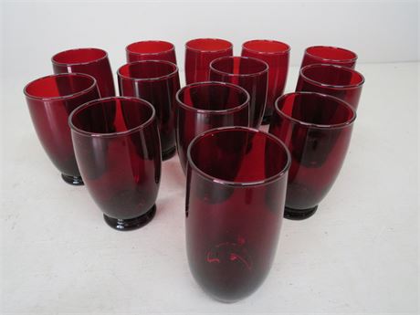 Transitional Design Online Auctions - Ruby Glassware Set
