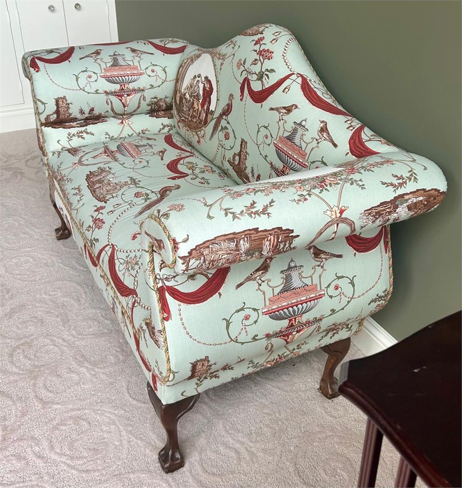 Transitional Design Online Auctions - Occasional Sofa with Camel Back ...