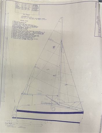 Transitional Design Online Auctions - 1918 Sailing Skiff Blue Prints ...