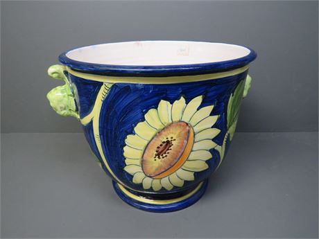 Transitional Design Online Auctions - Hand Painted Ceramic Sunflower ...
