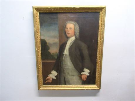 Transitional Design Online Auctions - Antique Oil On Board Large ...