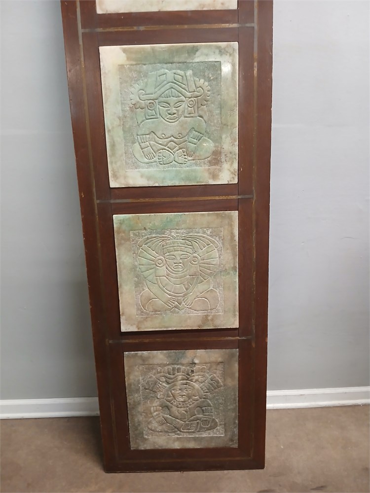Transitional Design Online Auctions - Aztec Style Stone Wood Panel