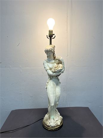 Transitional Design Online Auctions - Vintage MCM Greek Goddess Lamp