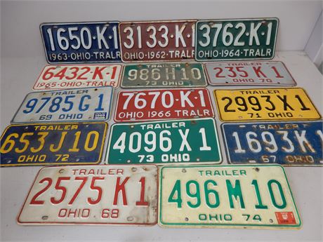 Transitional Design Online Auctions - Ohio License Trailer Plates ...