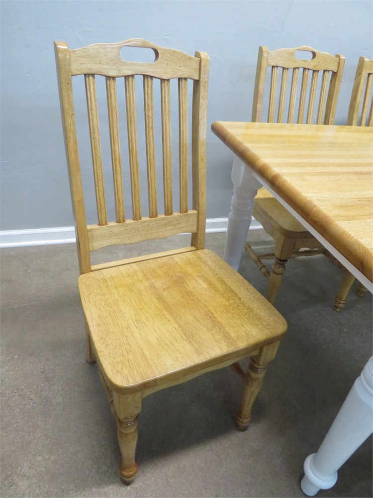 Transitional Design Online Auctions - Farmhouse Butcher Block Dining ...