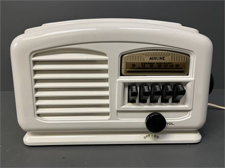 Transitional Design Online Auctions - Airline Bakelite Tube Radio