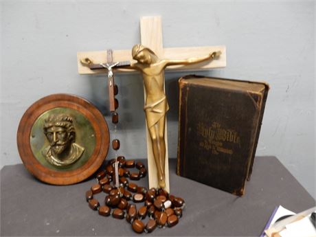 Transitional Design Online Auctions - Religious Wall Art / Bible ...