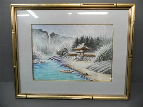 Transitional Design Online Auctions - Japanese Silk Thread Embroidery Art