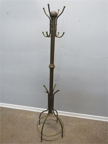 Transitional Design Online Auctions - Brass Hall Tree Coat Rack