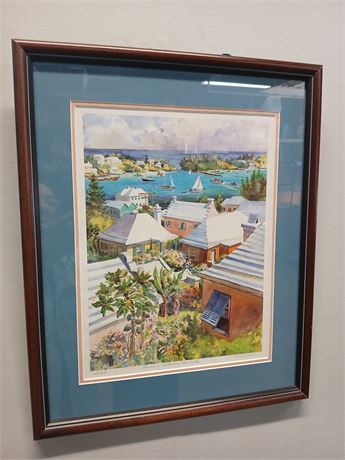 Transitional Design Online Auctions - "Homes On The Harbour" Print ...