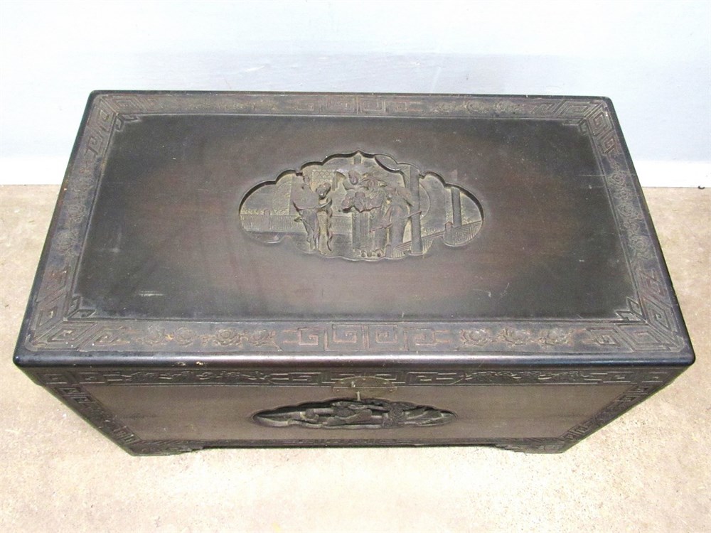 Transitional Design Online Auctions - J. L. George Chinese Carved Cedar ...