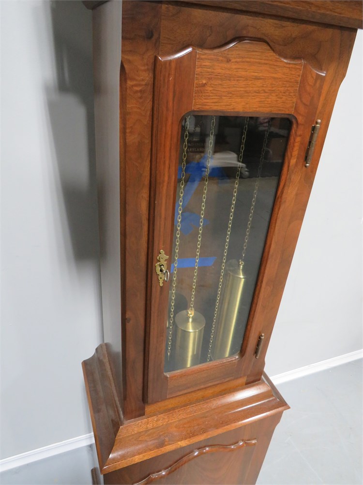 Transitional Design Online Auctions - DANEKER "The President" Walnut Moon-Phase Grandfather Clock