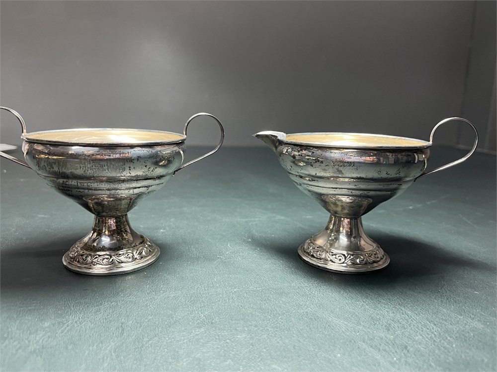 Transitional Design Online Auctions - Sterling Silver Creamer & Sugar ...
