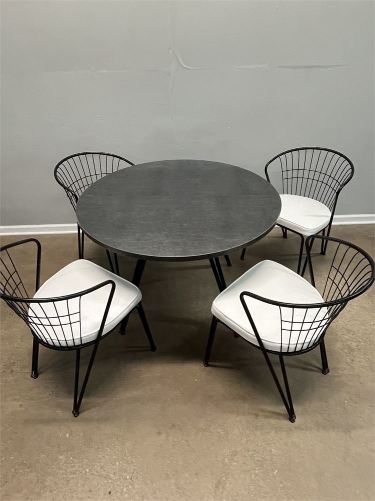 Transitional Design Online Auctions - Daystrom Dining Chairs /4 / Table