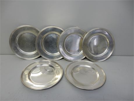 Transitional Design Online Auctions - Sterling Silver Dessert Plates / 6