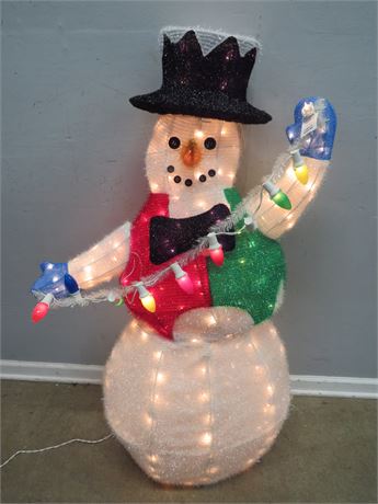 Transitional Design Online Auctions - Lighted Wire Frame Snowman Figure