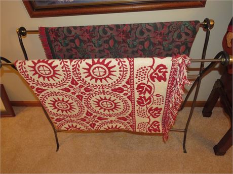 Transitional Design Online Auctions - Artisan Wrought Iron Blanket Rack